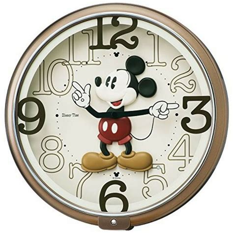 Seiko Disney Mickey Mouse Wall Clock Metallic 6 Songs Melody Fw576b For