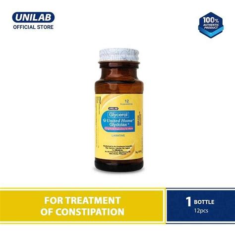 United Home Glydolax Infant Suppository Bottle Of 12 Pcs For The Treatment Constipation
