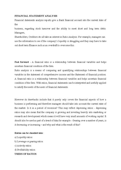 Financial Statement Analysis Financial Statement Analysis Financial
