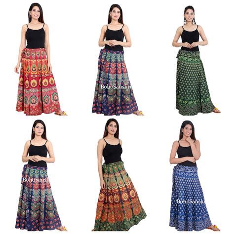 Indian Cotton Boho Skirts Etsy