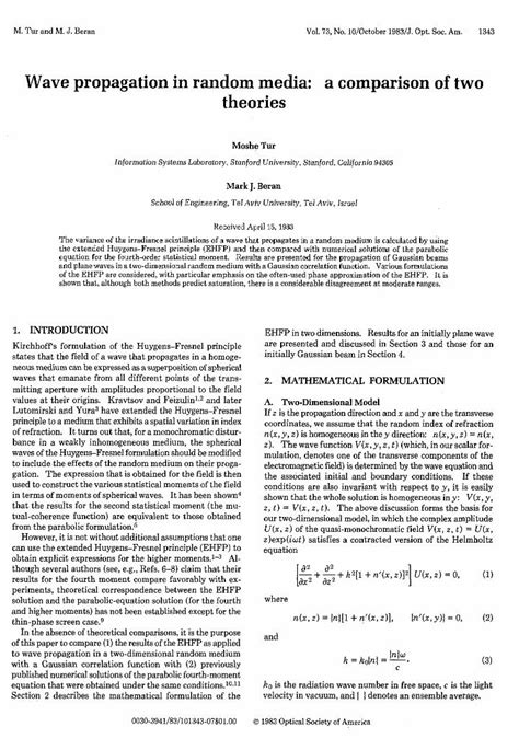 pdf wave propagation in random media a comparison of two theories