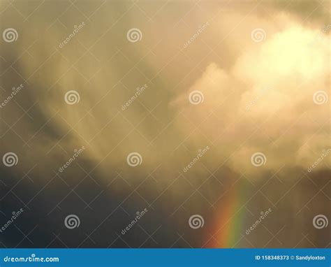 Dark Rain Clouds With A Rainbow Stock Image Image Of Clouds South