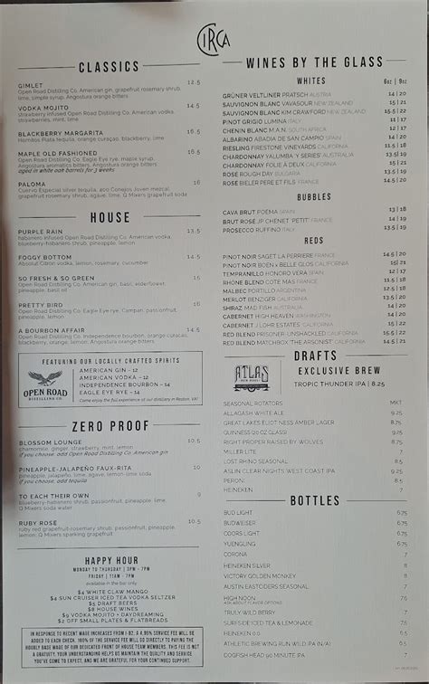 Circa At Navy Yard Menu New On The 2025