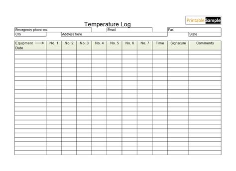 Sample Of Temperature Log