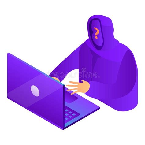 Hacker Laptop Icon Isometric Style Stock Vector Illustration Of Malware Pictogram 130128677