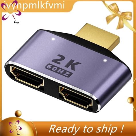 Ivym Splitter Adapter Hdmi Splitter Adapter Hdmi Compatible 1 In 2 Out Splitter Adapter 2k