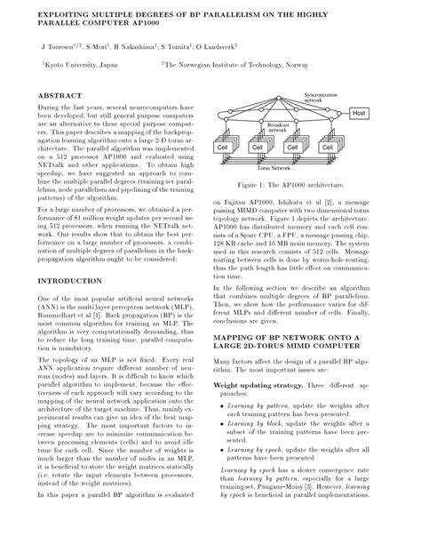 Pdf Exploiting Multiple Degrees Of Bp Parallelism On The Highly Parallel Computer Ap1000
