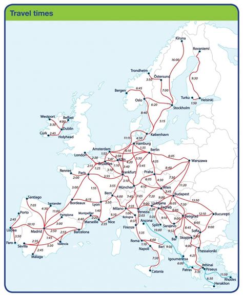 Map Of Europe Train Routes And Schedules