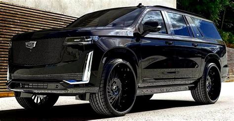 Black Cadillac Escalade On Forgiato Wheels Black On Black Escalade