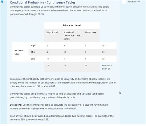 Solved Conditional Probability Contingency Tables Contingency Tables Can Course Hero