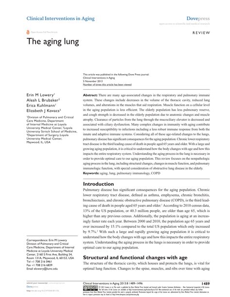 Pdf The Aging Lung