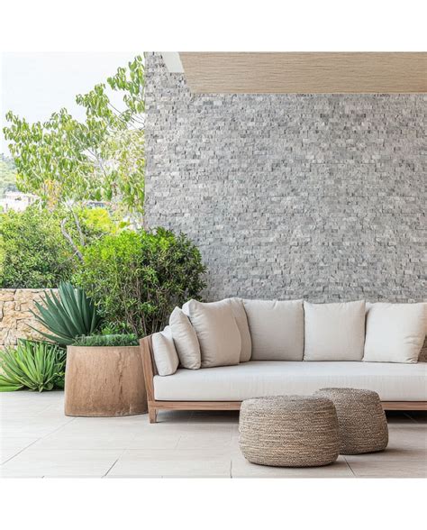 Natural Stone Cladding Wall Panel Grey Travertine