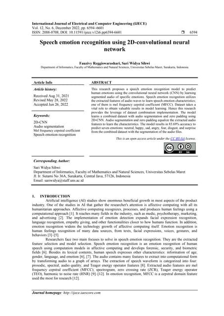 Speech Emotion Recognition Pdf