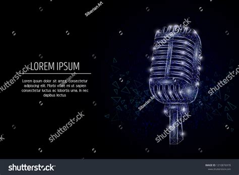 Music Microphone Low Poly Wireframe Mesh Stock Vector Royalty Free