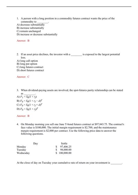 Derivatives Practice Questions And Answers 2024 Update With Complete