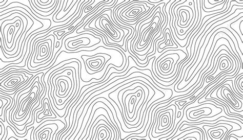 Seamless Vector Topographic Map Background White On Dark Texture