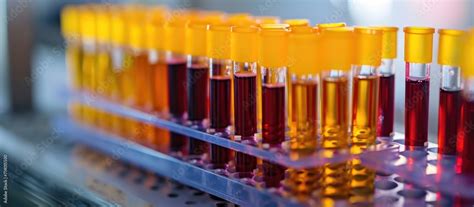 Thyroid Hormone Test Using Blood Samples In Test Tubes For Diagnosis Of