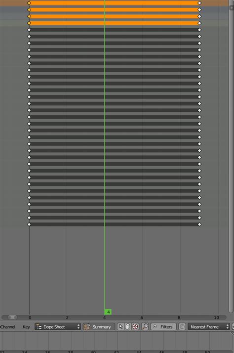 animation keyframes in dope sheet less than second blender stack
