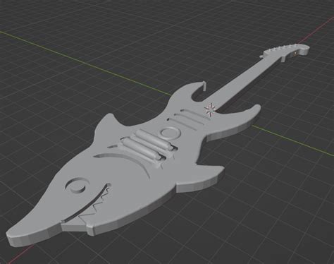 Stl File Brook Shark Guitar One Piece 🦈・3d Printable Model To Download