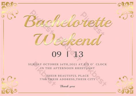 Bachelor Party Pink Classical Invitation Psd Free Download Pikbest