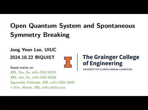 Free Video Open Quantum Dynamics And Spontaneous Symmetry Breaking
