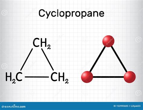 Cyclopropane Cycloalkane Molecule Used As Anaesthetic Skeletal