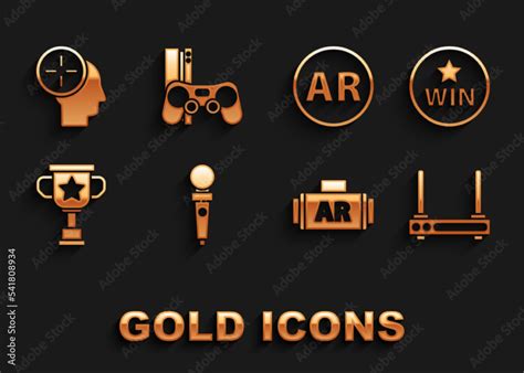 Set Joystick For Arcade Machine Medal Router And Wi Fi Signal Ar Augmented Reality Award