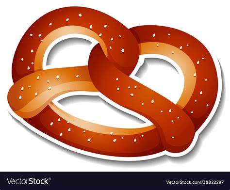 Pretzel Bread Sticker On White Background Vector Image
