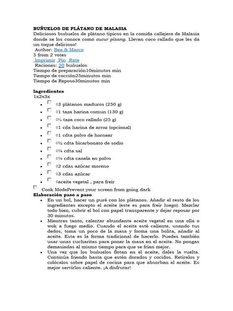 BuÑuelos De PlÁtano De Malasia Pdf