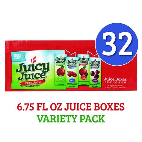 Juicy Juice Juice Box Variety Pack Assorted Flavors 675 Oz Box 32