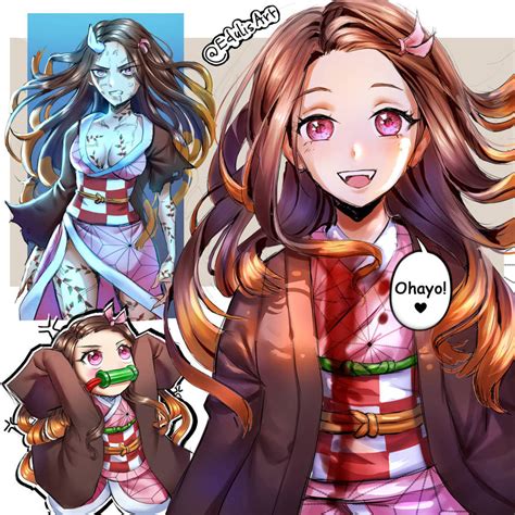 Nezuko Kamado Sketches Fanart Demon Slayer By Edulisart On Deviantart