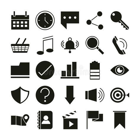 mobile application calendar clock music battery contact movie web