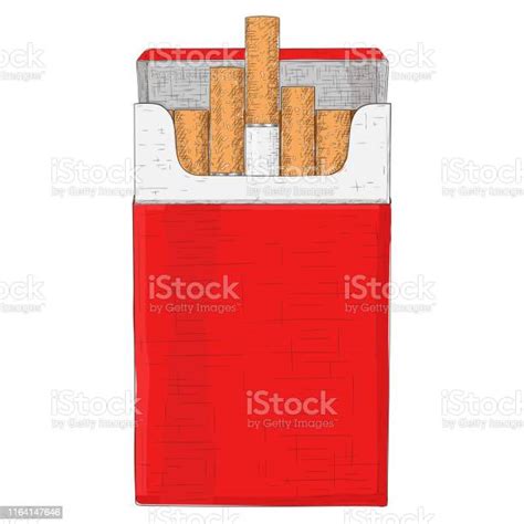 Red Pack Of Cigarettes Hand Drawn Sketch Stock Illustration Download