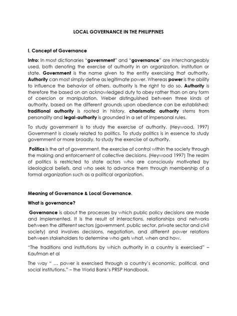 Concept Assessment Structure Role Pdf Governance Decentralization