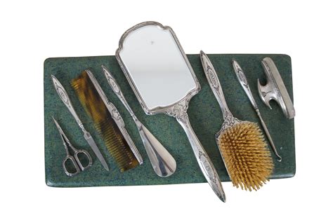 Antique Rwands Wallace Sterling Silver Art Deco Vainty Dresser Grooming