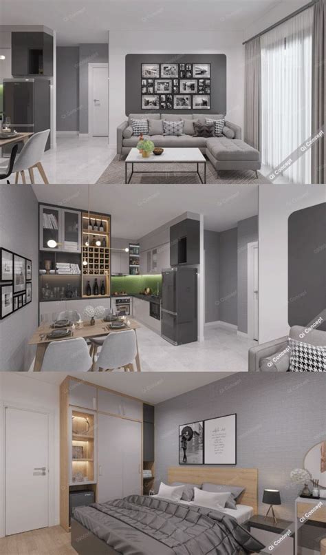 Modern Beautiful Apartment Design With Gray White