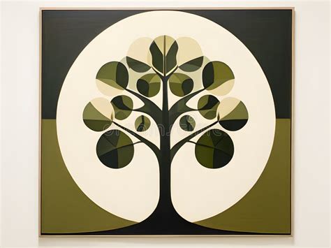 Abstract Geometric Tree With A Circular Canopy And A Rectangular Trunk