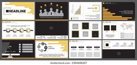 Multifunctional Multi Color Presentation Template Vector Set Stock