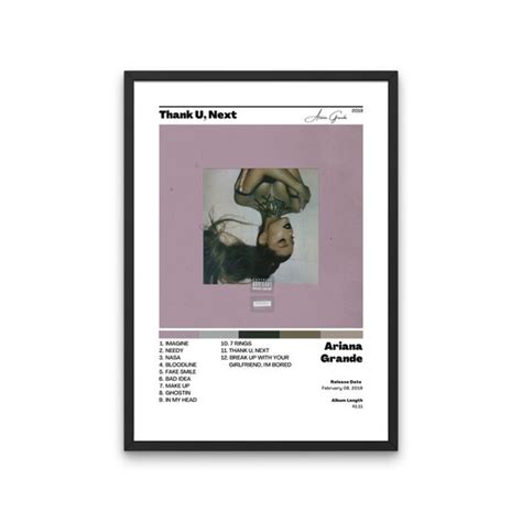 Ariana Grande Thank U Next Album Cover Poster Music Etsy