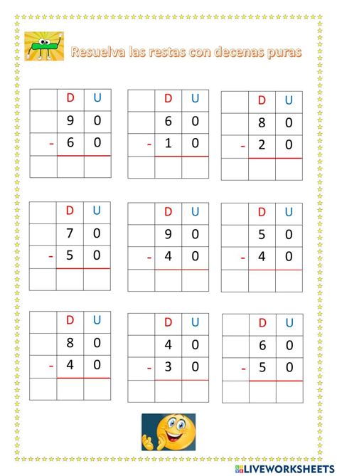 Ejercicio De Restas Con Decenas Puras My Xxx Hot Girl