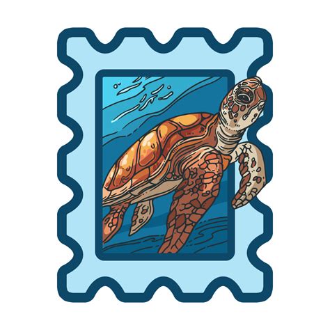 Sea Turtle Slowly Stamps