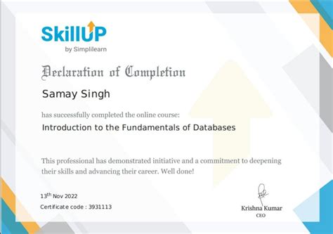 Samay Singh On Linkedin Introduction To The Fundamentals Of Databases