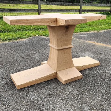 Solid Wood Single Pedestal Table Base Round Or Rectangular Table