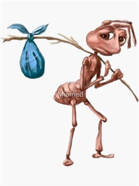 Sad Ant With Bindle Funny Homeless Ant Sticker For Sale By Miumed Redbubble
