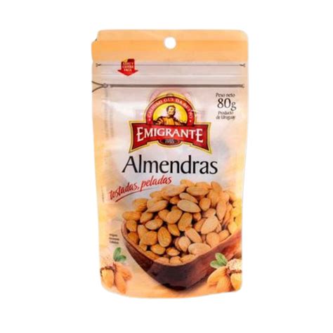 Almendras Emigrante Tostadas Y Saladas Dp 80 Gr Licorería Alvear