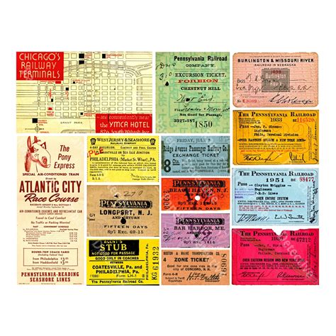 Railway And Railroad Ticket Stubs Train Memorabilia Train Journal Tag