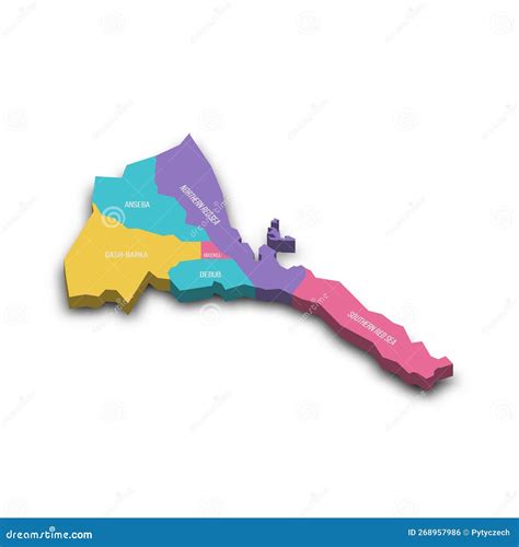 Eritrea Political Map Of Administrative Divisions Stock Vector Illustration Of Geography