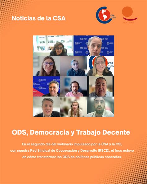 Sindicalismo De Las Américas Impulsa Propuestas Para Acelerar Los Ods