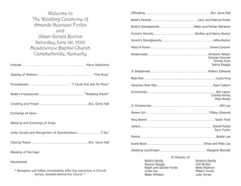 Wedding Program Template 9