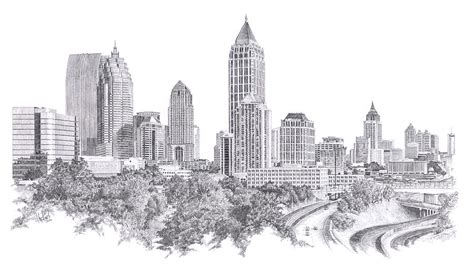 Atlanta Skyline Sketch At Explore Collection Of